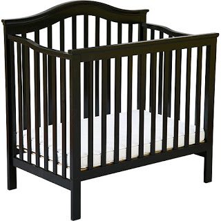 Wood Mini Crib Black Baby