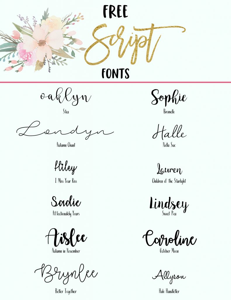 Free Script Fonts All Things Thrifty